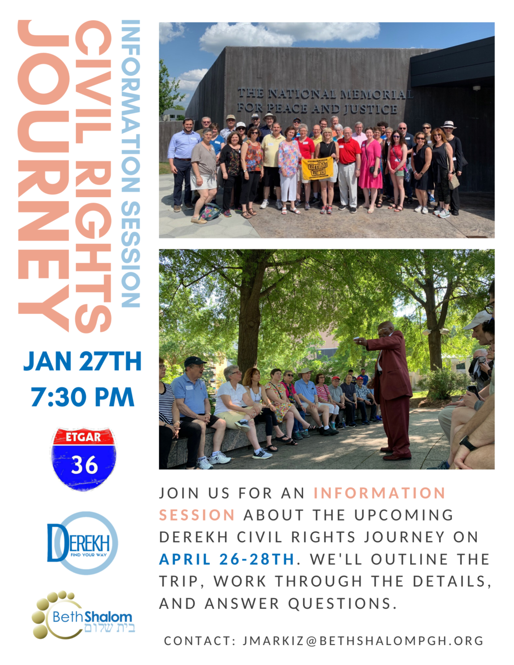 Civil Rights Journey 2020 - Info Session - Beth Shalom
