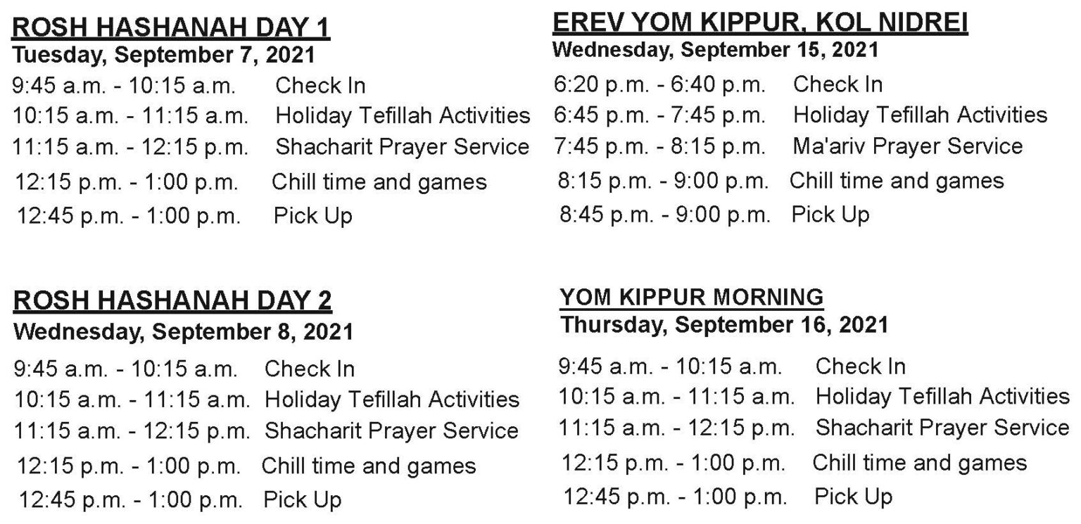 High Holiday Adult and Youth Services 5782 - Beth Shalom