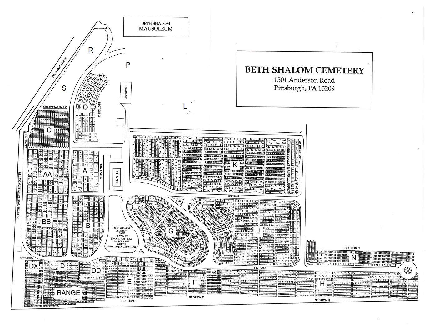 Beth Shalom Cemetery Map - Beth Shalom