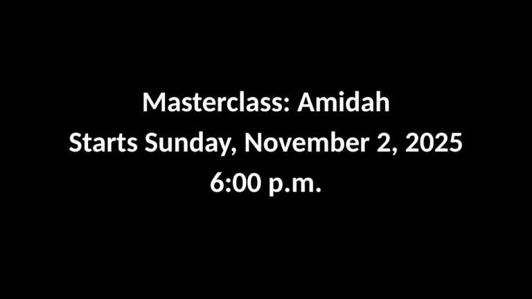 Masterclass Amidah website graphic - Beth Shalom